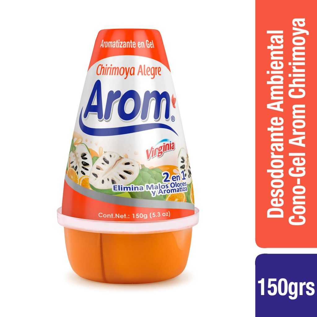 Desodorante ambiental Chirimoya alegre en gel 150 g Arom – Comercial Moligra